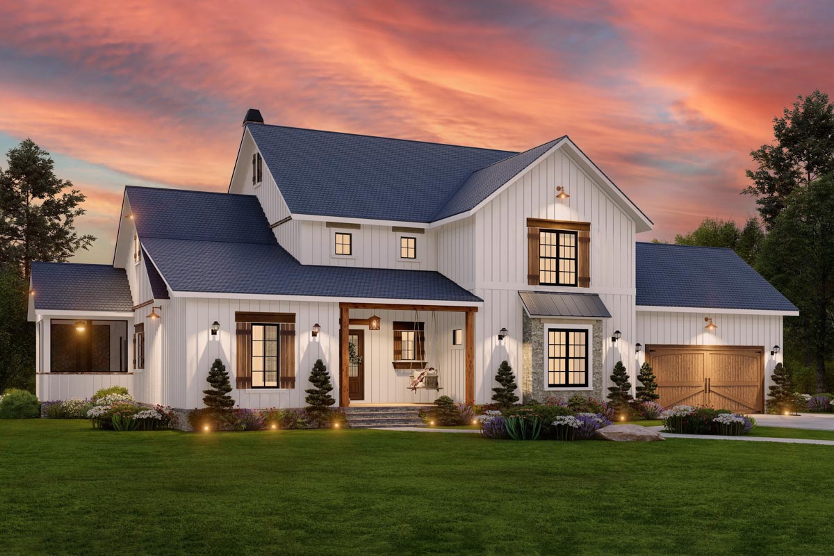 Plan 25782GE: 2-Story Modern Farmhouse Plan with Two Master Suites and ...