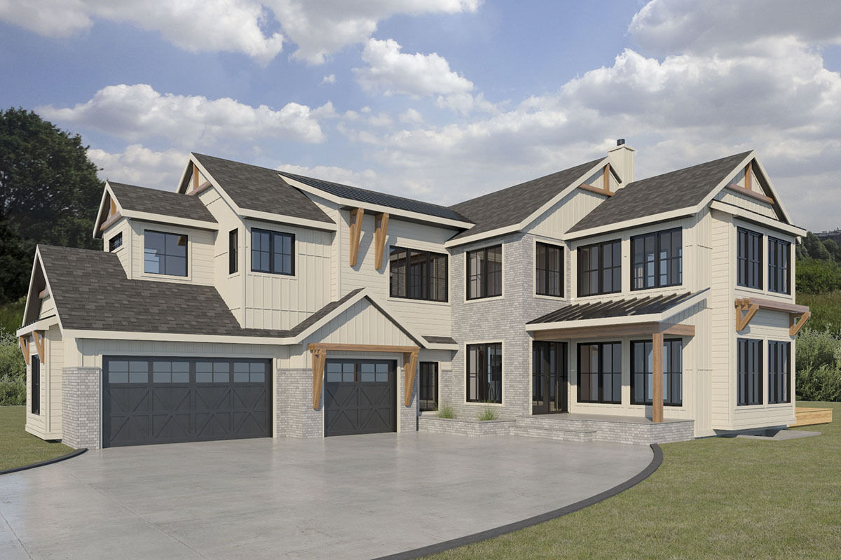 Modern Farmhouse Plan with Over 4,000 Square Feet of Living Space ...