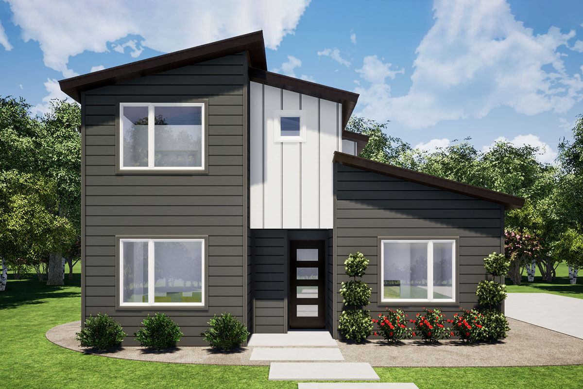 Contemporary 2000 Square Foot 2-Story House Plan with Rear Garage ...