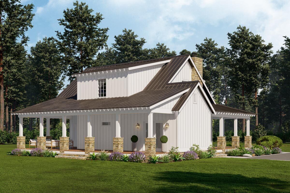 1500 Square Foot 2-Bed Cottage with Optional Third Bedroom - 70791MK ...