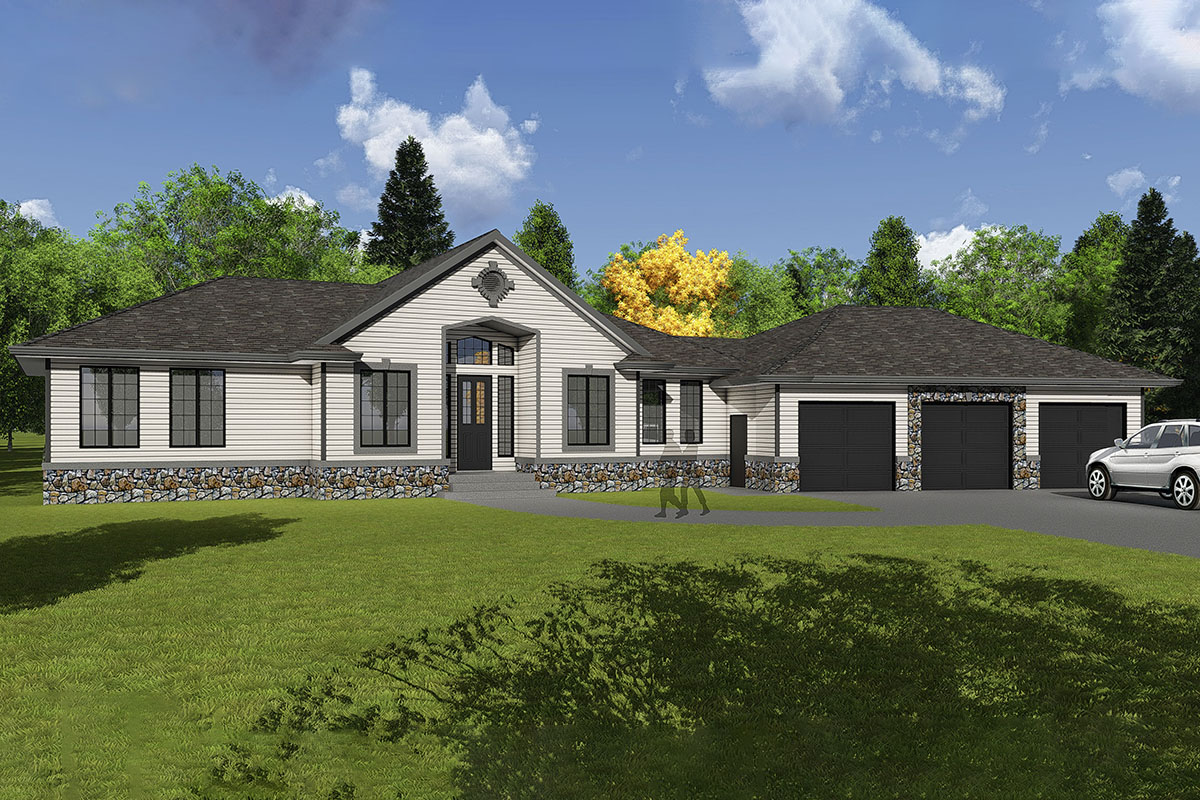 Plan 81766AB: Transitional Ranch Plan with Finished Basement