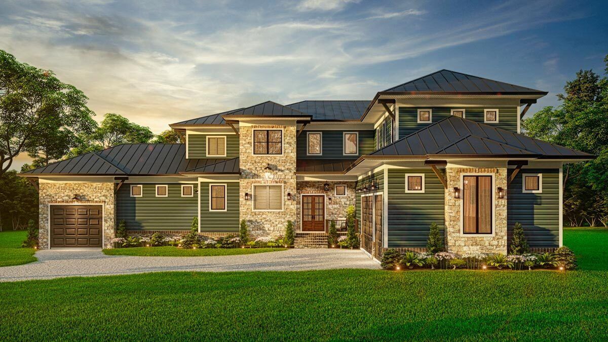 5-Bed House Plan Under 5000 Square Feet with Great Outdoor Spaces in ...