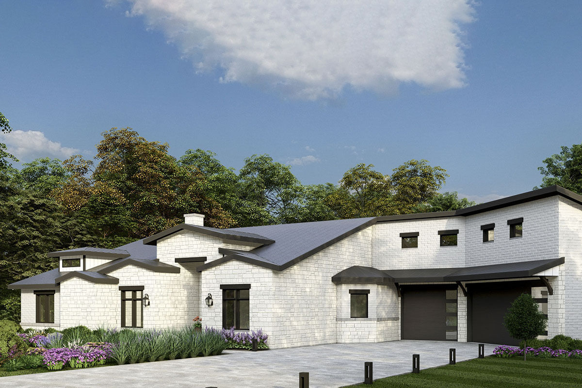3000 Square Foot Mid-Century Modern House Plan with Outdoor Lounge ...