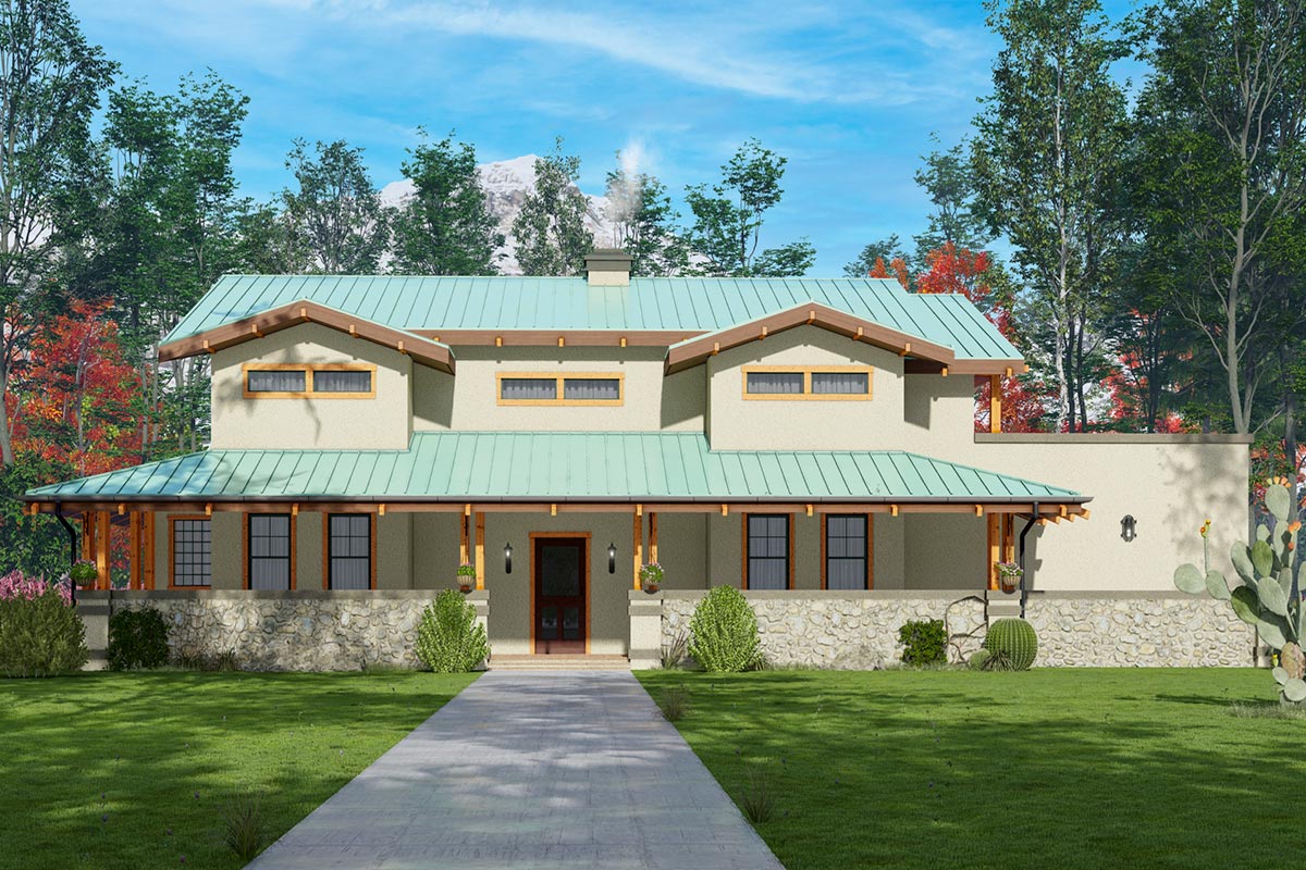 Plan 430084LY: 2-Story Hill Country House Plan with Large Covered ...