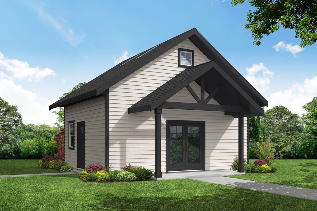 Plan 72365DA: Compact Backyard Cottage 720 Square Foot ADU
