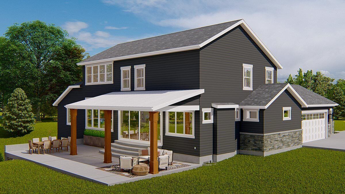 Exclusive Transitional Two-story Home Plan with Main-level Owner's ...