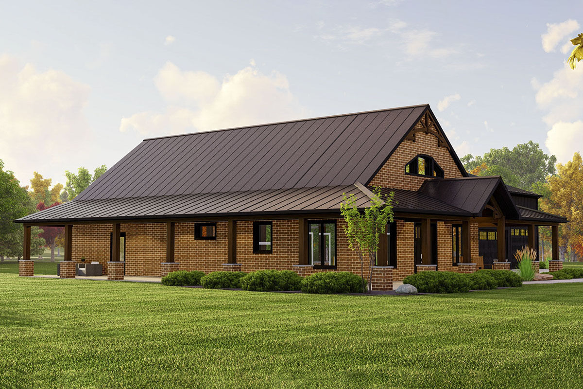 4 Bed 4100 Square Foot Barndo-style House Plan with RV Garage and Man ...