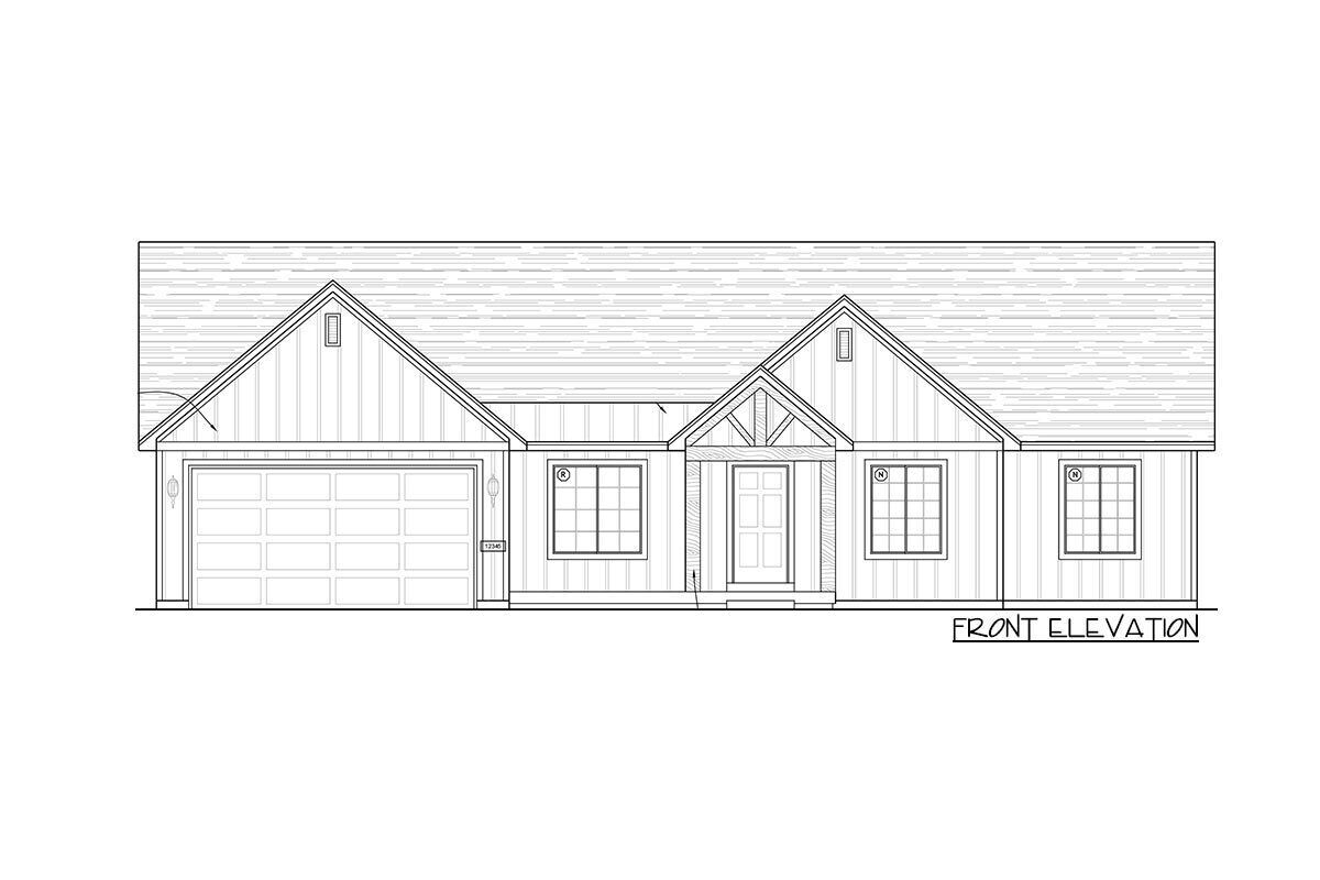 One-Story Traditional Ranch with 3 Beds Under 1700 Square Feet ...