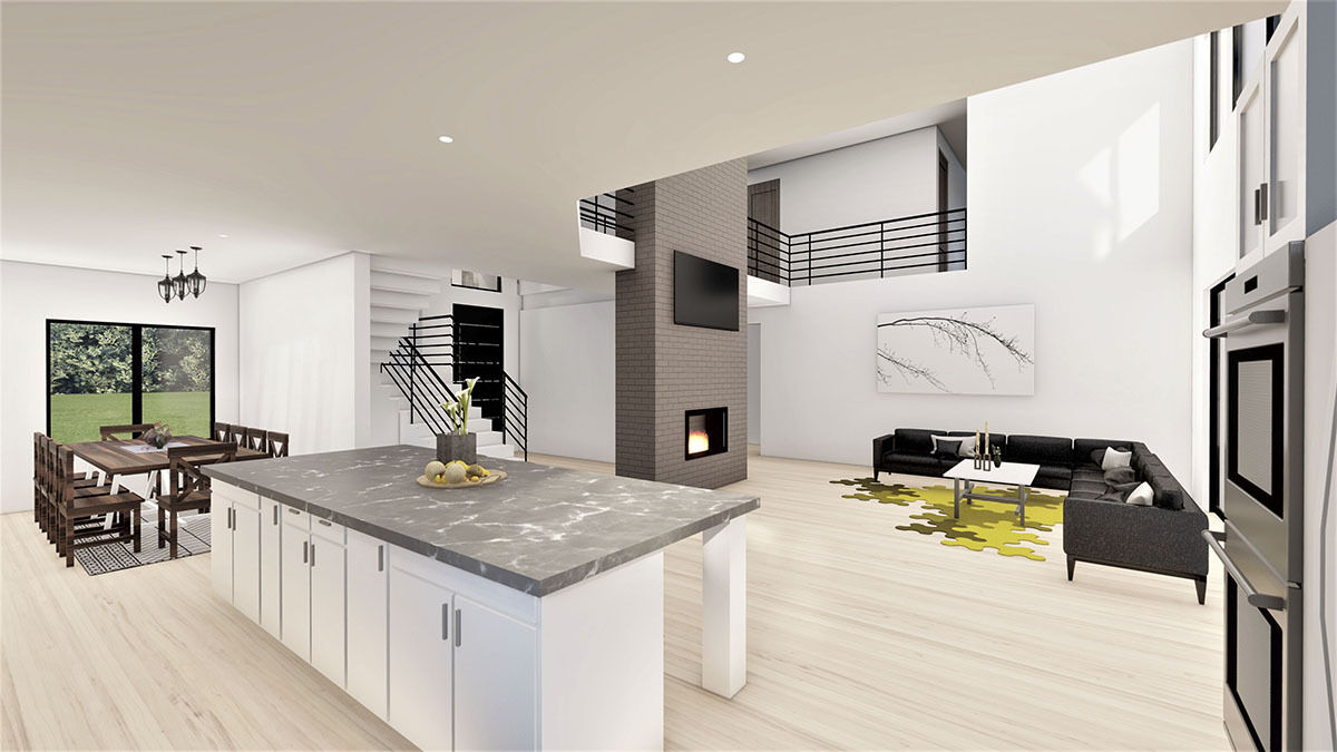 2-Story Transitional Farmhouse Plan with Trampoline Room in the ...
