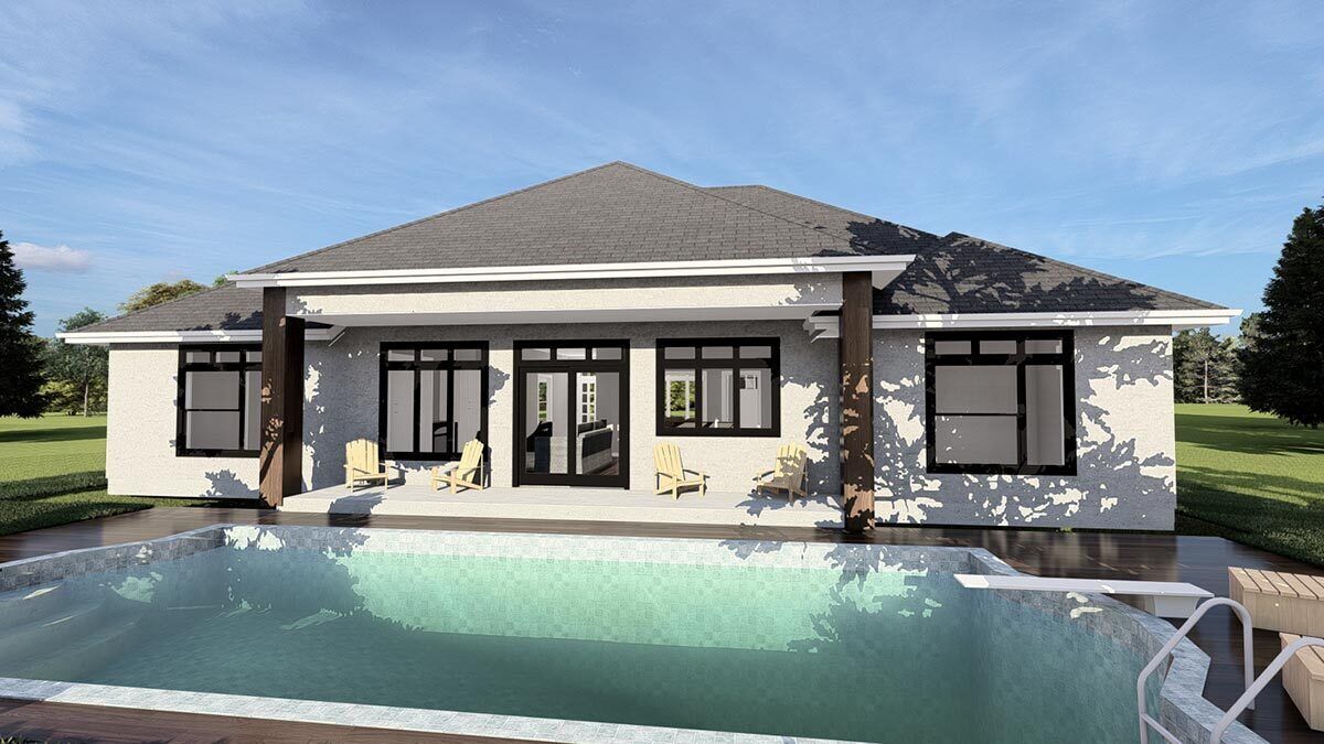 2000 Square Foot Contemporary Ranch Home Plan with Flex Room ...