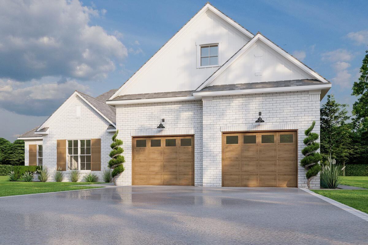 1900 Square Foot Traditional Home Plan with 3 Bedrooms and a 2-Car ...