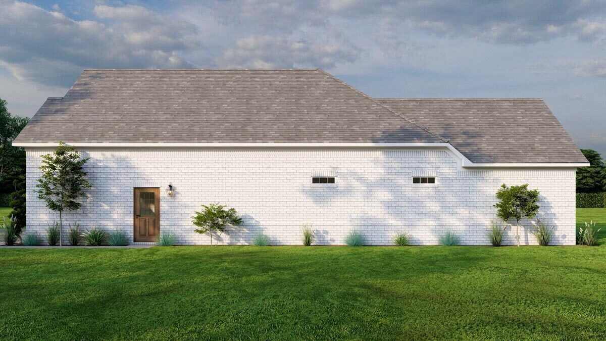 1900 Square Foot Traditional Home Plan with 3 Bedrooms and a 2-Car ...