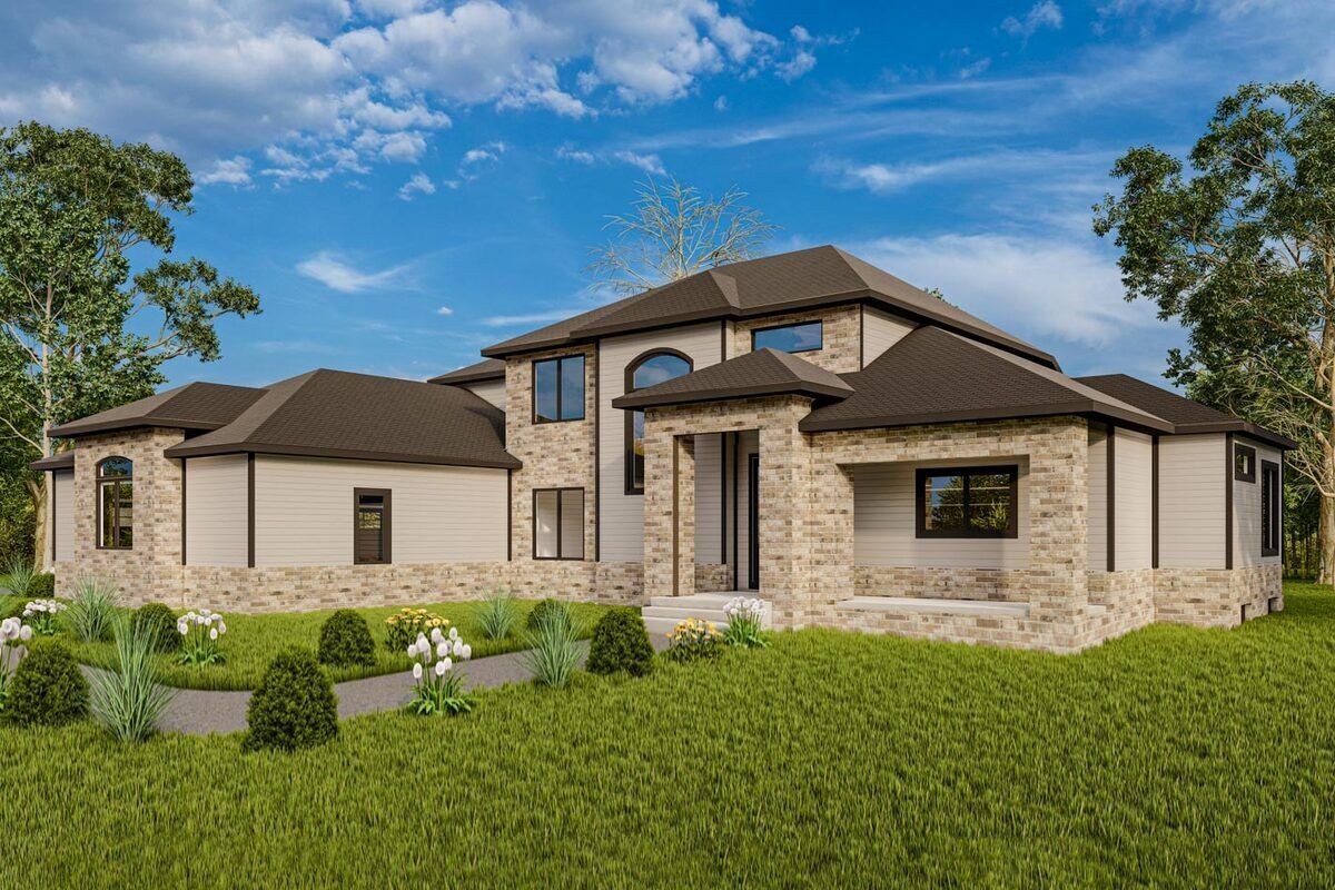 4-Bed Transitional Home Plan Under 3300 Square Feet with 14' Ceiling ...