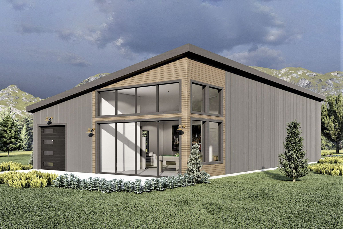 Plan 490099NAH: Modern 3-Car Detached Garage with Hangout Space