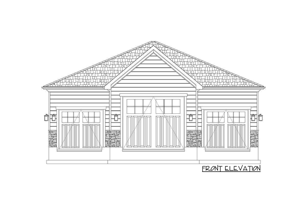 3-Car Detached Garage with Drive-Through Center Bay and a Full Bath ...