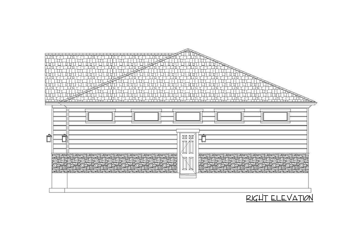 3-Car Detached Garage with Drive-Through Center Bay and a Full Bath ...
