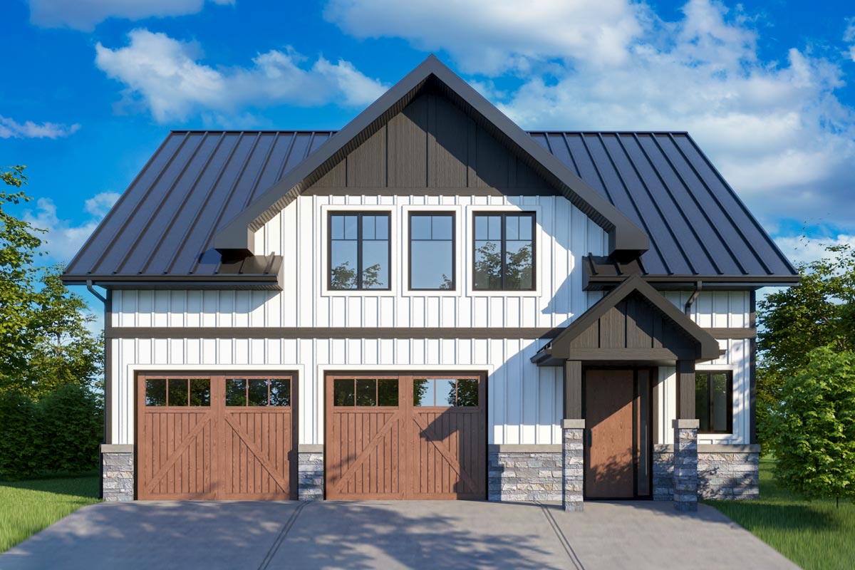Plan 81806AB: Contemporary Craftsman Carriage House Plan with Ground ...