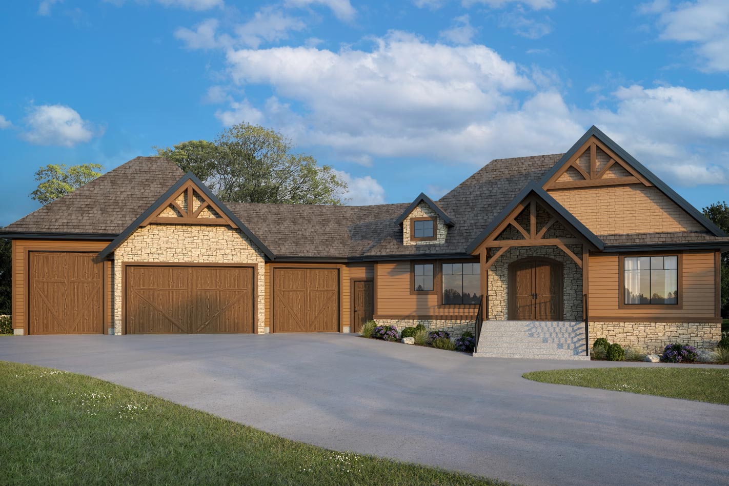 Plan 81812AB: Rustic 2-Story House Plan with Oversized Garage Bay
