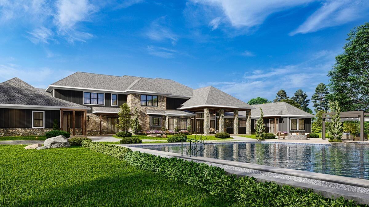 Sprawling New American Home Plan with Deluxe Master Bedroom and Ensuite ...