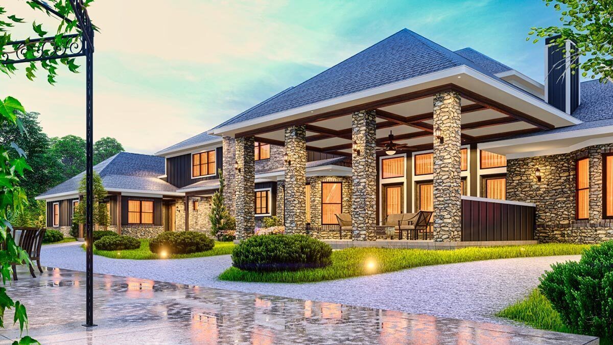 Sprawling New American Home Plan with Deluxe Master Bedroom and Ensuite ...