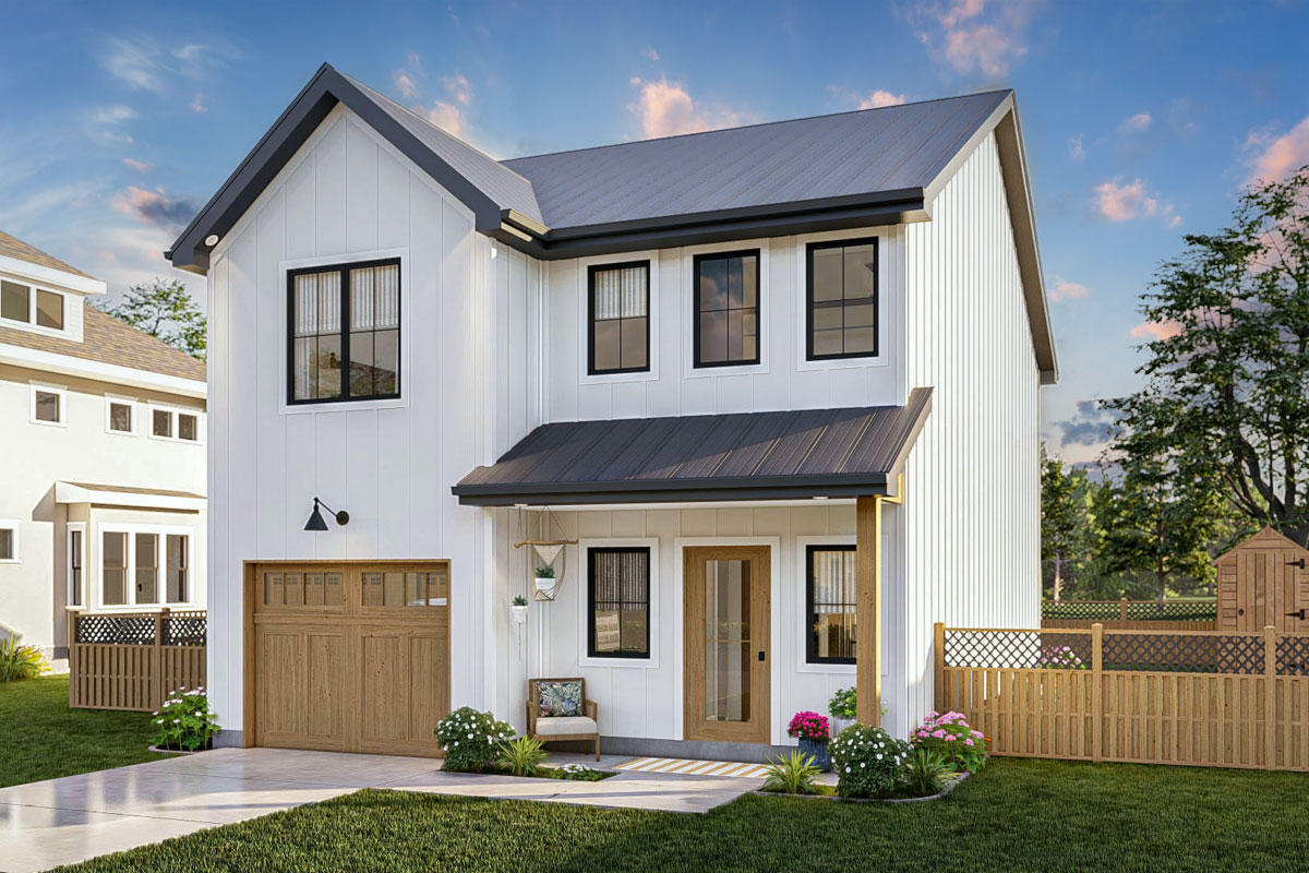 Plan 623181DJ: 1700 Square Foot 3-Bed House Plan Under 26 Feet Wide