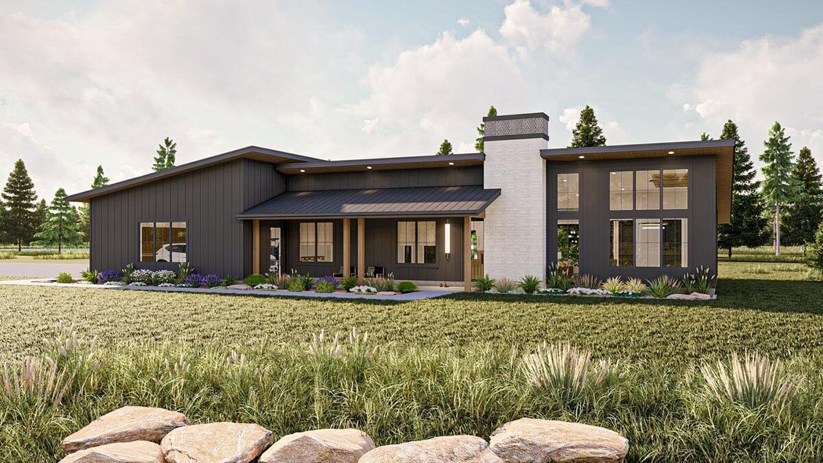 1700 Square Foot Modern Barndominium-Style House Plan - 623187DJ ...