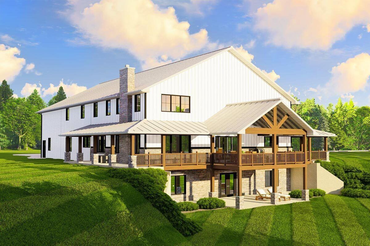 3500 Square Foot Barndominium-Style House with Home Office and ...