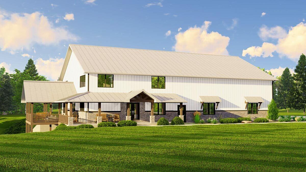 3500 Square Foot Barndominium-Style House with Home Office and ...