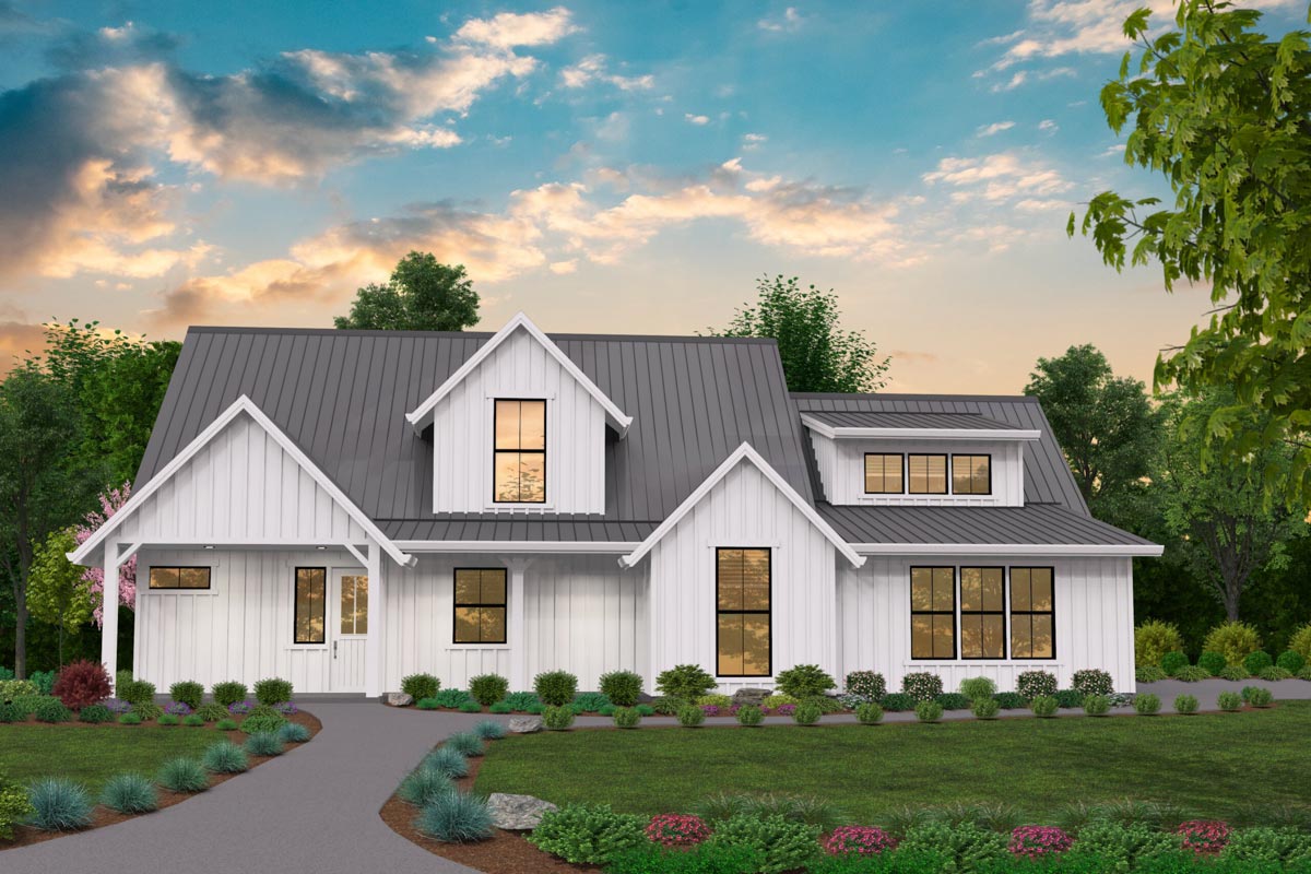 1900 Farmhouse Plans White Modern Farmhouse Plan Rich With Features