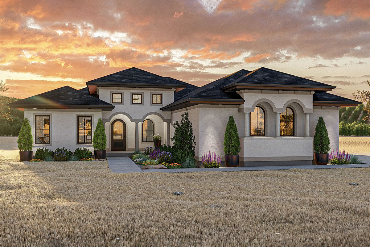 One Story Spanish Style House GC Plan 1 Traditional Spanish • Gran