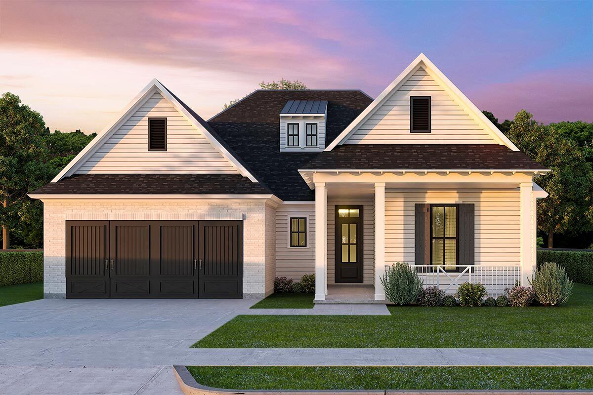2133 Square Foot Modern Farmhouse Plan with Outdoor Fireplace ...