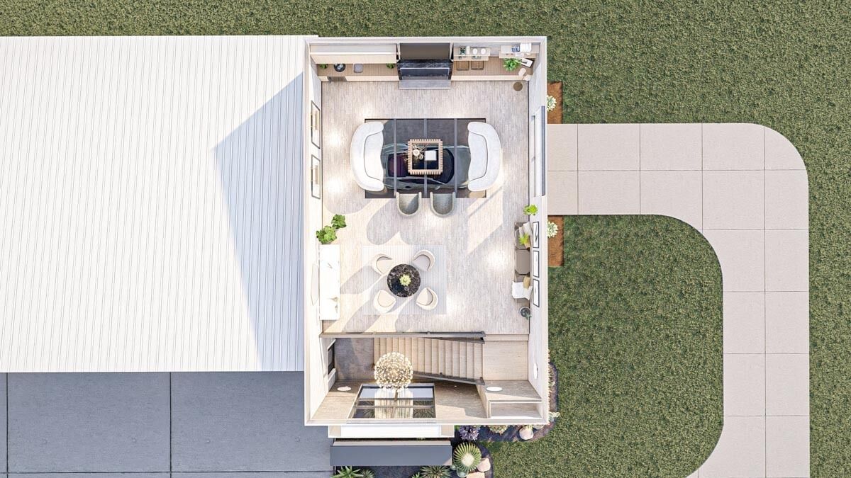 7-Car Modern Garage with Shop and Lounge with Plexiglass Viewing Floor ...