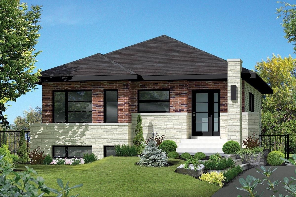 911 Square Foot Urban Bungalow with Open-Concept Living Area - 801021PM ...