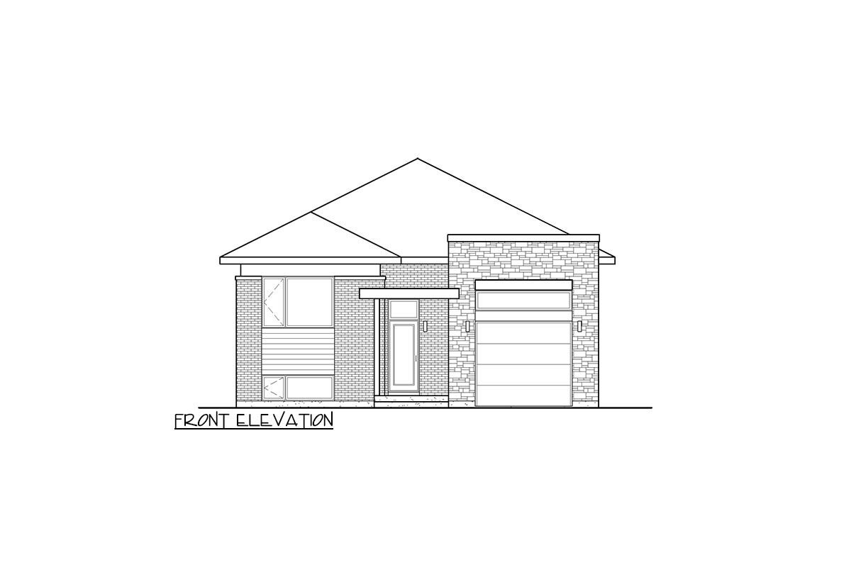 1231 Square Foot Urban-Style House Plan with Split Level Entry ...
