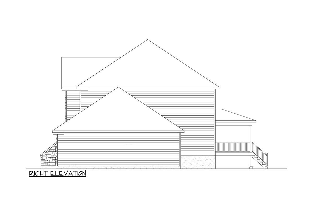 Transitional 2-Story House Plan with 4 Upstairs Bedrooms and 2438 Sq Ft ...