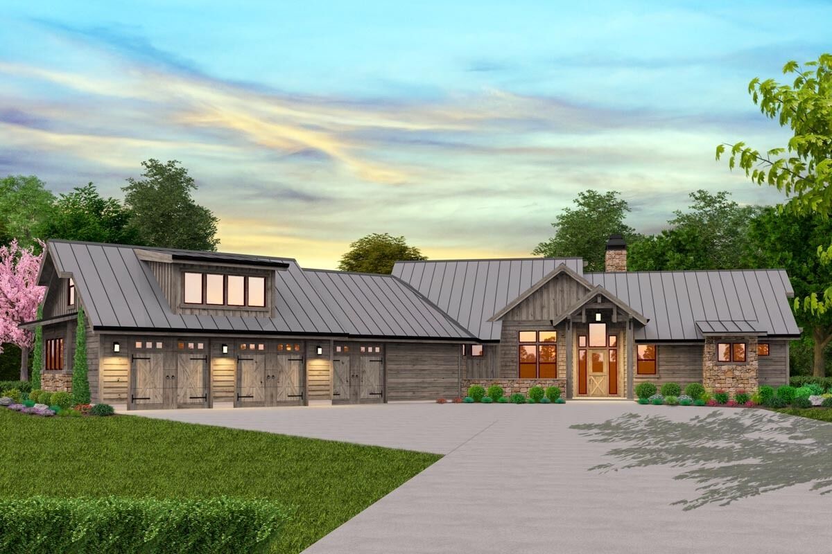 3500 Square Foot Rustic Mountain Ranch House Plan with Apartment Above ...