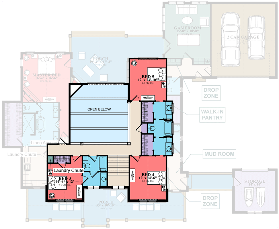 Plan 86381HH: Over 4,000 Square Foot Country Craftsman Plan with Motor ...