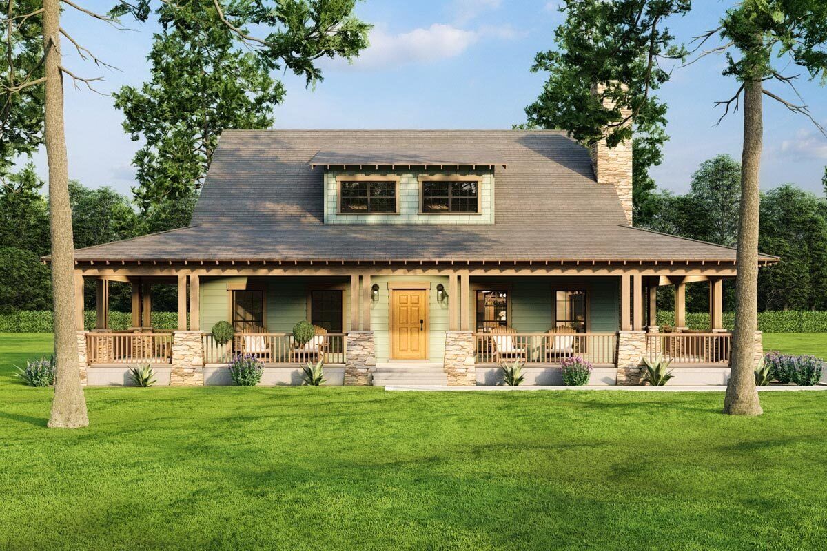 Rustic and Expandable 1805 Square Foot Country House Plan with Wrap ...
