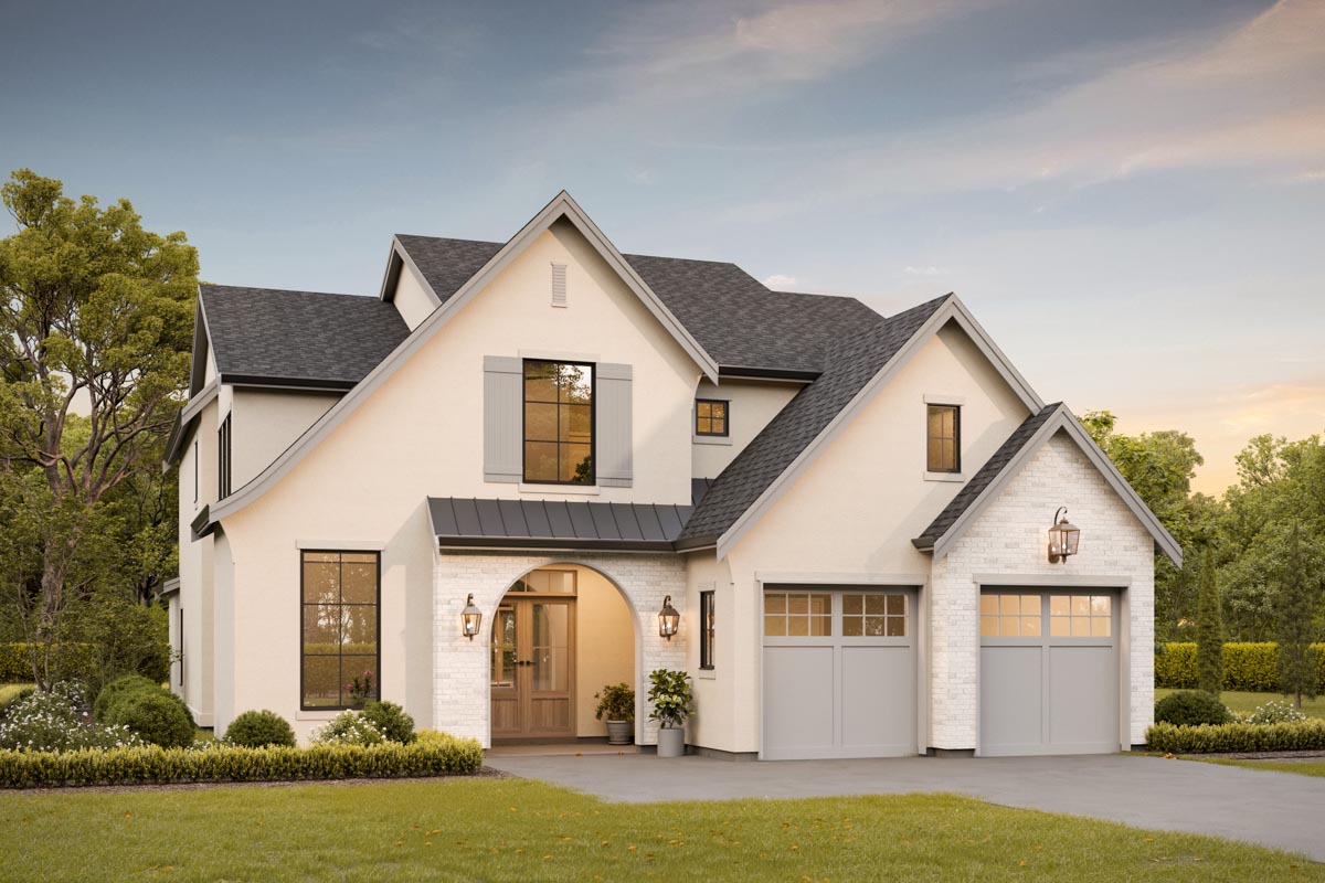 Contemporary European-Style House Plan with 4 Bedrooms and a 2-Story ...