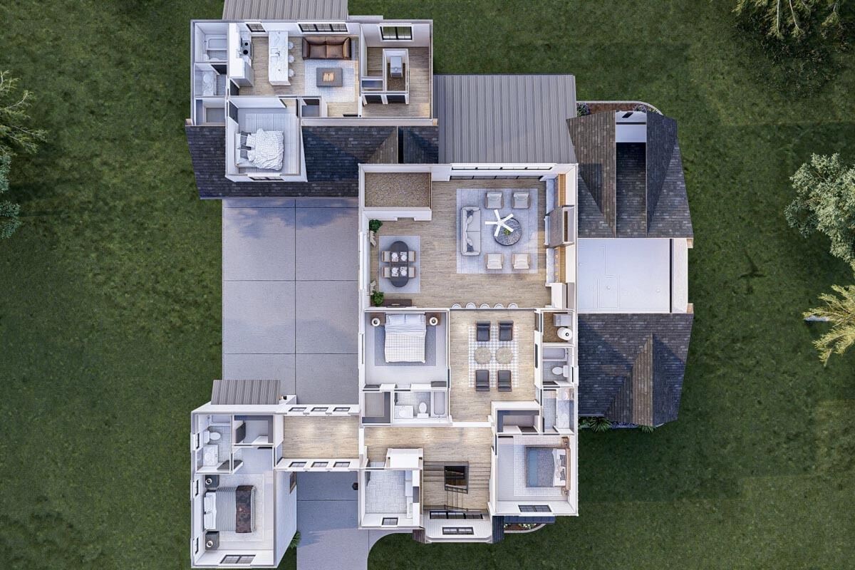 French Country House Plan Under 5000 Square Feet with Separate ...