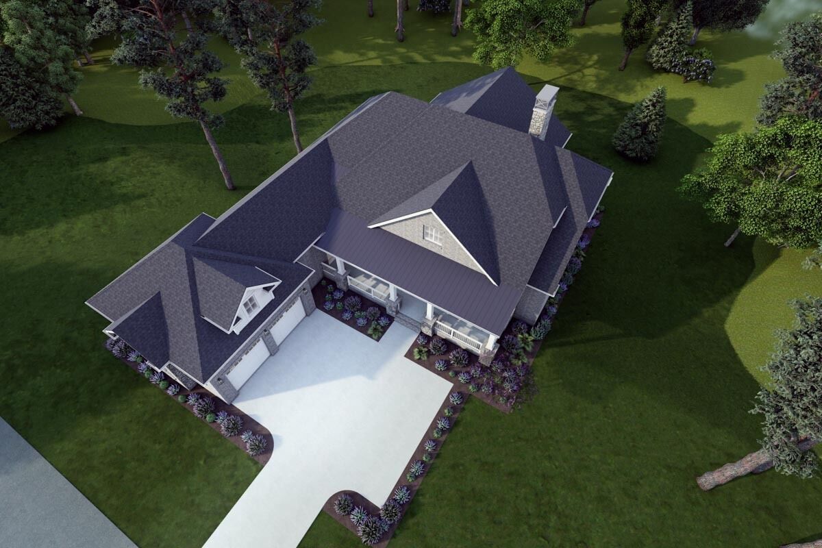 Traditional Lake House Plan with Screened Deck and Option to Finish ...