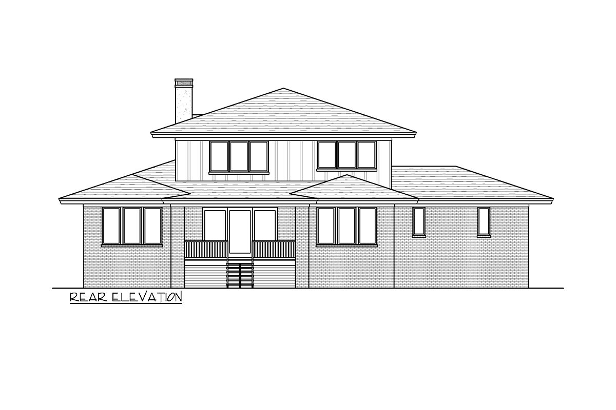 Transitional 2-Story Home Plan with Flex Space and Protected Veranda ...