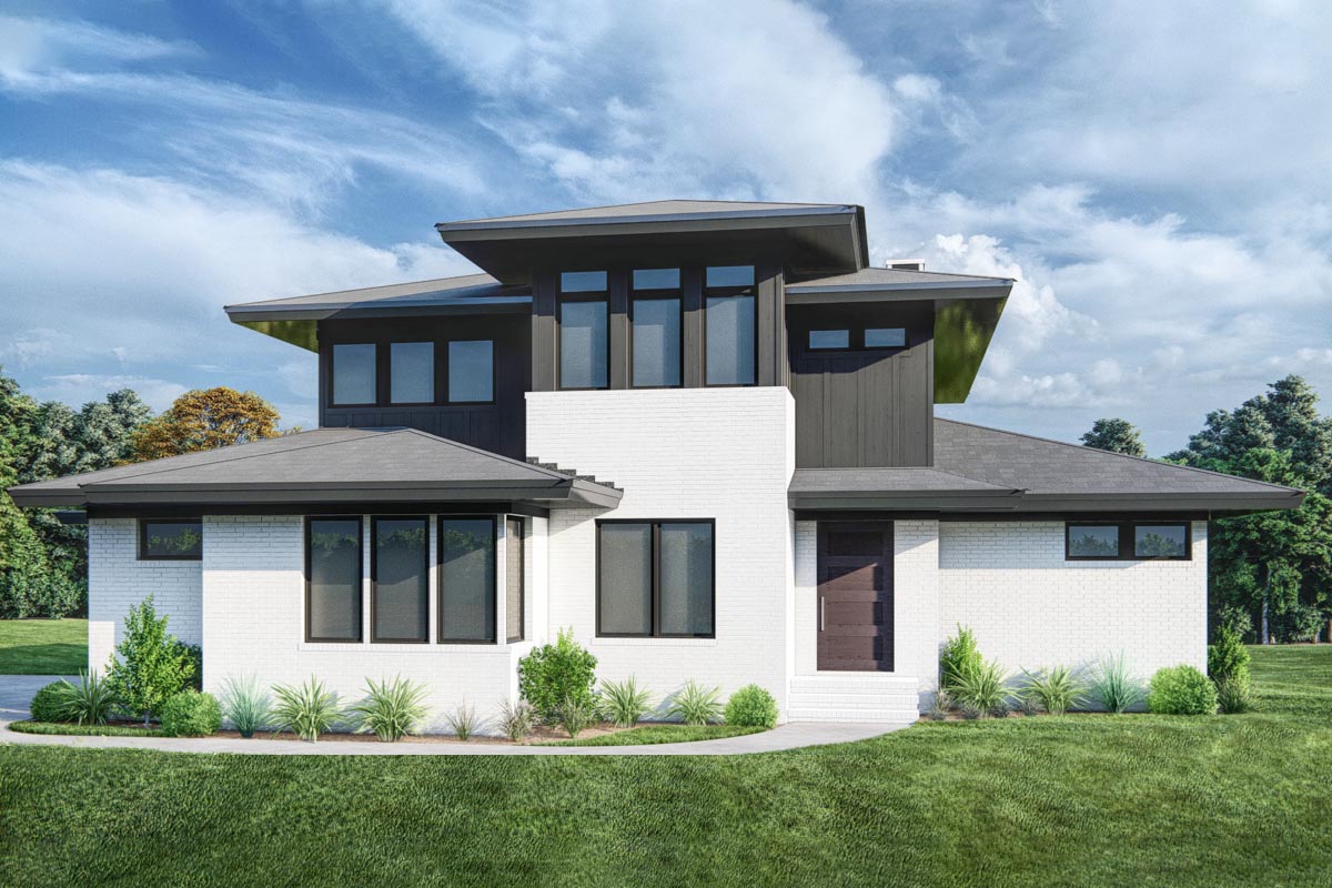 Plan 93189EL: Transitional 2-Story Home Plan with Flex Space and ...