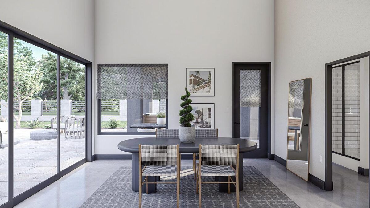 Modern Pool House with Table Area and Enclosed Hangout Area - 623250DJ ...
