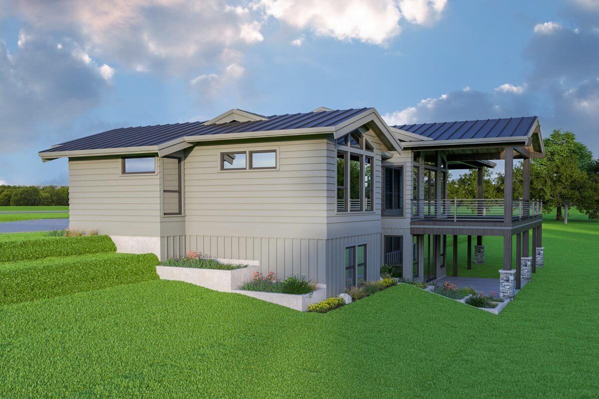 3600 Square Foot Mid-Century Modern House Plan with 3-Car Garage ...