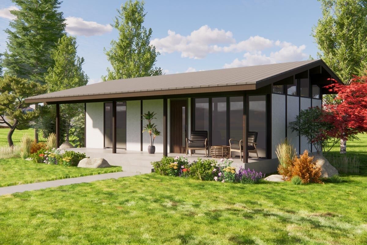 507 Square Foot Modern ADU with Sloping Roof - 31220D | Architectural ...
