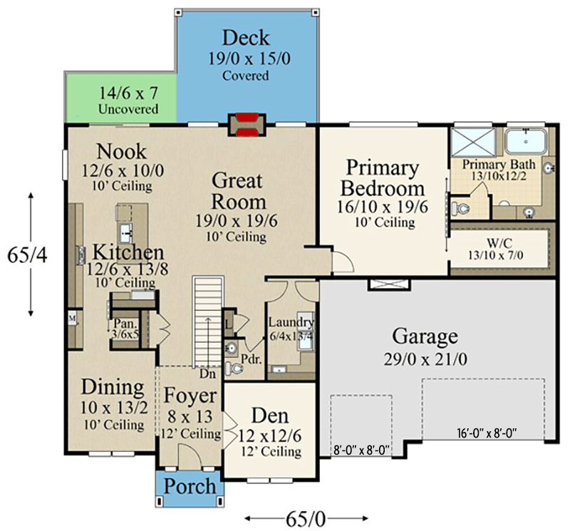 Plan 85413MS: Modern Prairie-Style House Plan for the Rear Sloping Lot ...