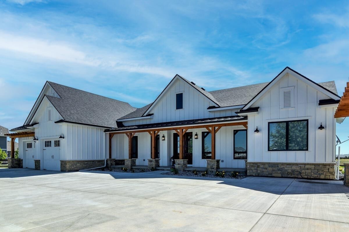 New American Farmhouse Plan with Finished Basement - 703004TYL ...