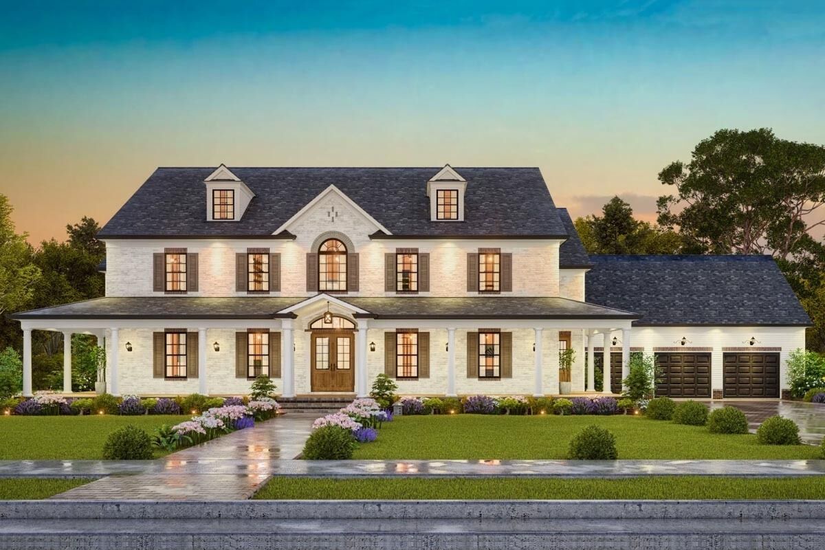 6 Bed Traditional Country Home Plan with Formal Dining Room - 25816GE ...