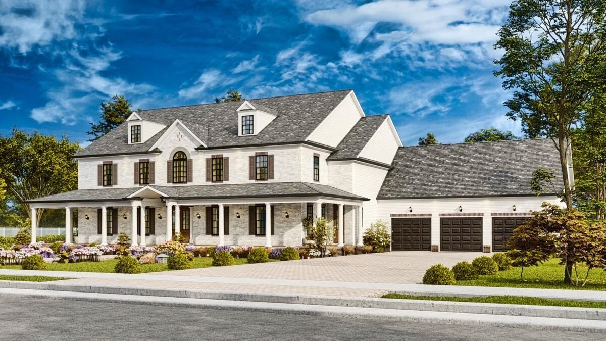 6 Bed Traditional Country Home Plan with Formal Dining Room - 25816GE ...